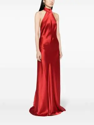 Michelle Mason Halterneck Gown - Red