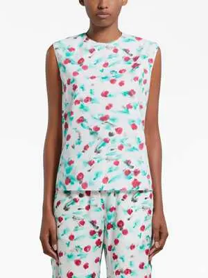 Marni Floral-print Sleeveless Blouse