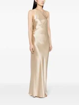 Michelle Mason One-shoulder Silk Gown - Gold