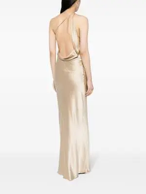 Michelle Mason One-shoulder Silk Gown - Gold