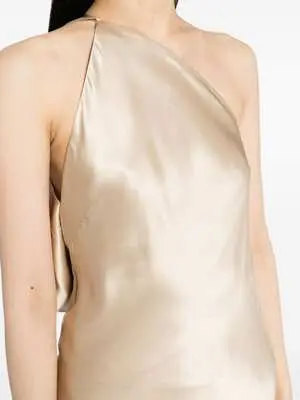 Michelle Mason One-shoulder Silk Gown - Gold
