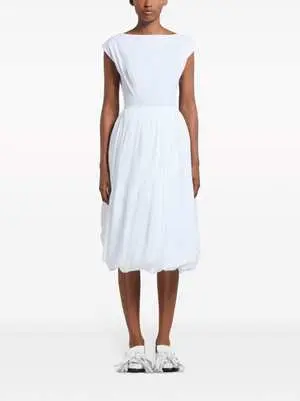 Marni Boat-neck Cotton Midi Dress