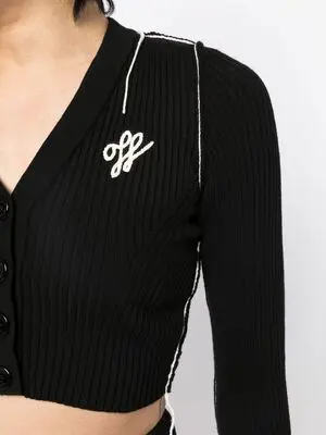 Off-White Outline Cropped Cardigan - Black