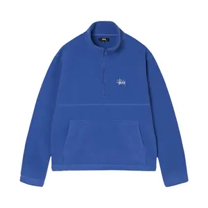 StÜssy Half Zip Mock Neck - Blue