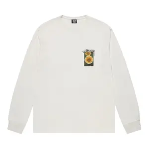 StÜssy Flower Grid Pigment Dyed Long-sleeve Tee 'natural - White