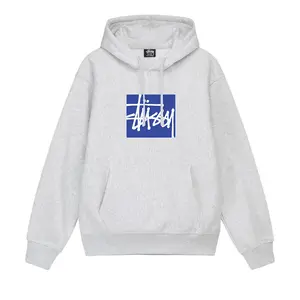 StÜssy Stock Box Logo Hoodie - Grey