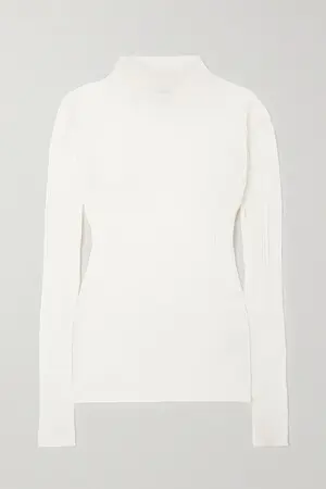 Bottega Veneta Ribbed Pointelle-knit Cotton-blend Sweater - White