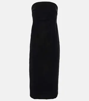 Wardrobe.NYC Strapless Velvet Midi Dress