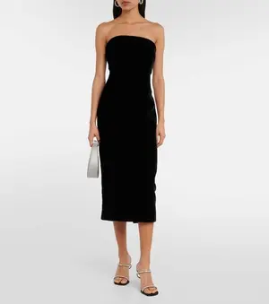 Wardrobe.NYC Strapless Velvet Midi Dress