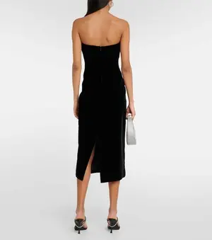 Wardrobe.NYC Strapless Velvet Midi Dress