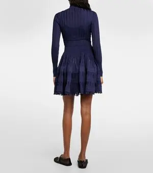 Alaïa Crinoline Cropped Cardigan - Blue