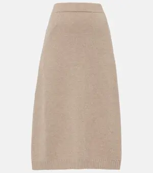 Brunello Cucinelli Wool And Silk-blend Midi Skirt