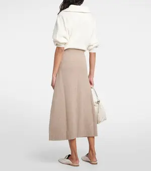 Brunello Cucinelli Wool And Silk-blend Midi Skirt