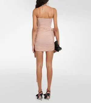 Blumarine Ruched Jersey Minidress - Pink