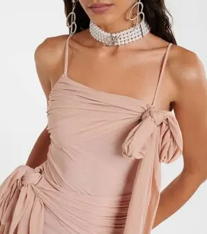 Blumarine Ruched Jersey Minidress - Pink