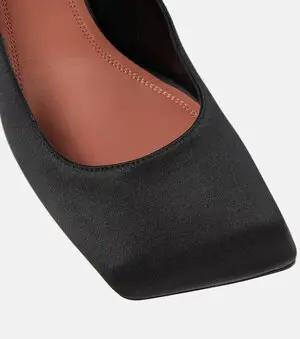 Amina Muaddi Charlotte 95 Satin Pumps - Black