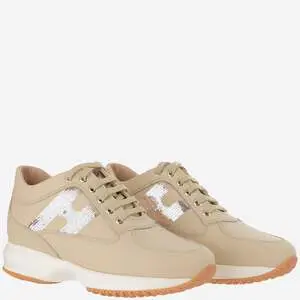 Hogan Interactive Leather Sneakers - Beige