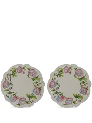 LES-OTTOMANS Ortensie Ceramic Presentation Plates - White