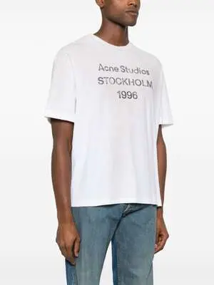 Acne Studios Logo Print Relaxed-fit T-shirt - Neutrals