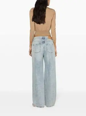 MARANT ETOILE Newton Intarsia-logo Cropped Cardigan - Neutrals