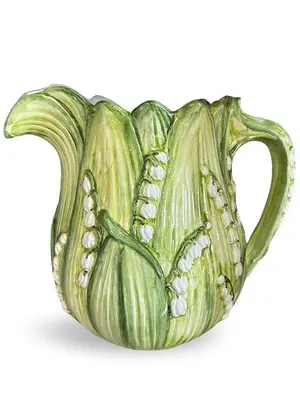 LES-OTTOMANS Lily Of The Valley Ceramic Jug - Green
