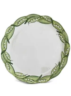 LES-OTTOMANS Lily Of The Valley Ceramic Presentation Plate - White
