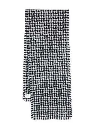 Acne Studios Houndstooth Wool Scarf - Black