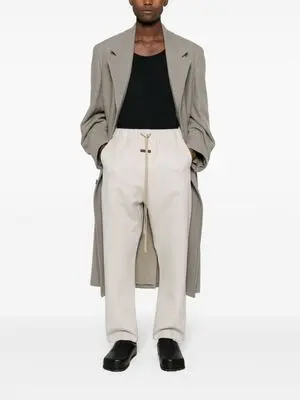 Fear Of God Logo-appliqué Virgin Wool-cashmere Blend Straight Leg Pants - Neutrals