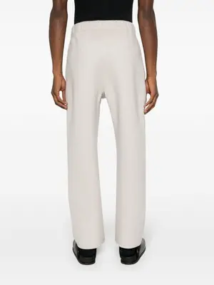 Fear Of God Logo-appliqué Virgin Wool-cashmere Blend Straight Leg Pants - Neutrals