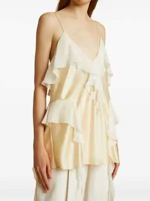 Khaite The Piet Ruffled Silk Top