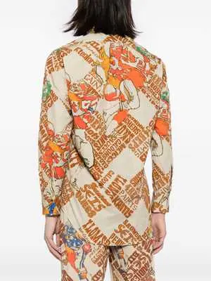 ERL Graphic-print Cotton Shirt - Brown