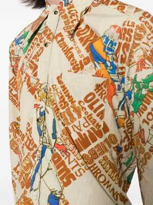 ERL Graphic-print Cotton Shirt - Brown