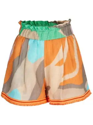 Silvia Tcherassi Giorgio Abstract-print Shorts - Orange