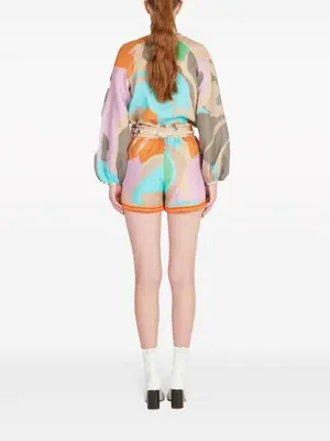 Silvia Tcherassi Giorgio Abstract-print Shorts - Orange
