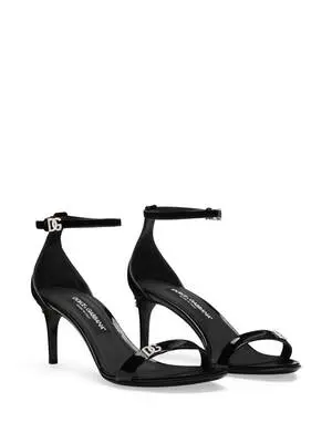 Dolce & Gabbana Logo-plaque Patent-leather Sandals