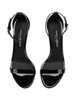 Dolce & Gabbana Logo-plaque Patent-leather Sandals