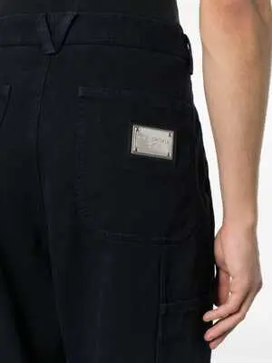 Dolce & Gabbana Logo-plaque Straight Trousers - Blue