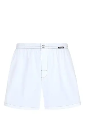 Dolce & Gabbana Logo-patch Cotton Boxers Shorts - White