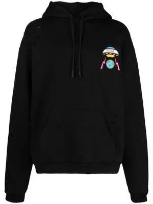 MEMBERS OF THE RAGE Logo-print Distressed Hoodie