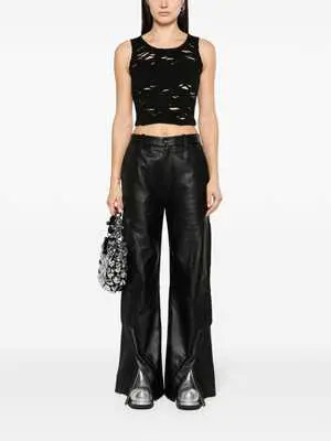 R13 Ripped Crop Top - Black