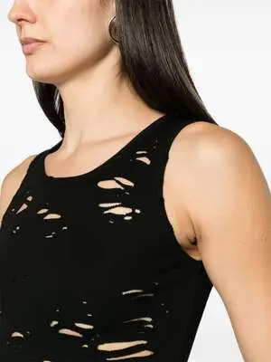 R13 Ripped Crop Top - Black