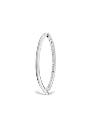TABAYER 18kt White Gold Diamond Oera Orb Hoop Earrings - Silver