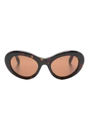 Balenciaga Logo-plaque Sunglasses - Brown