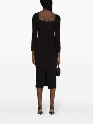 SELF-PORTRAIT Bow-detail Crepe Midi Dress - Black