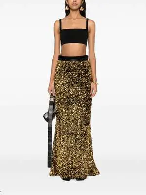 STYLAND Sequin-embellished Maxi Skirt