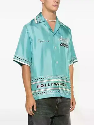 Amiri Records Graphic-print Silk Shirt