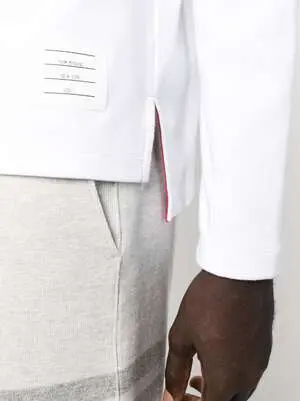 Thom Browne Milano Cotton 4-bar Long Sleeve Tee - White
