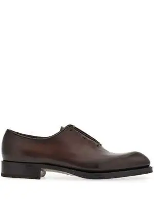 FERRAGAMO Tramezza Leather Oxford Shoes - Brown