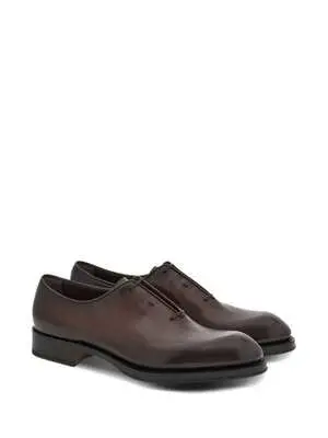 FERRAGAMO Tramezza Leather Oxford Shoes - Brown
