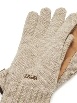 Zegna Logo-embroidered Gloves